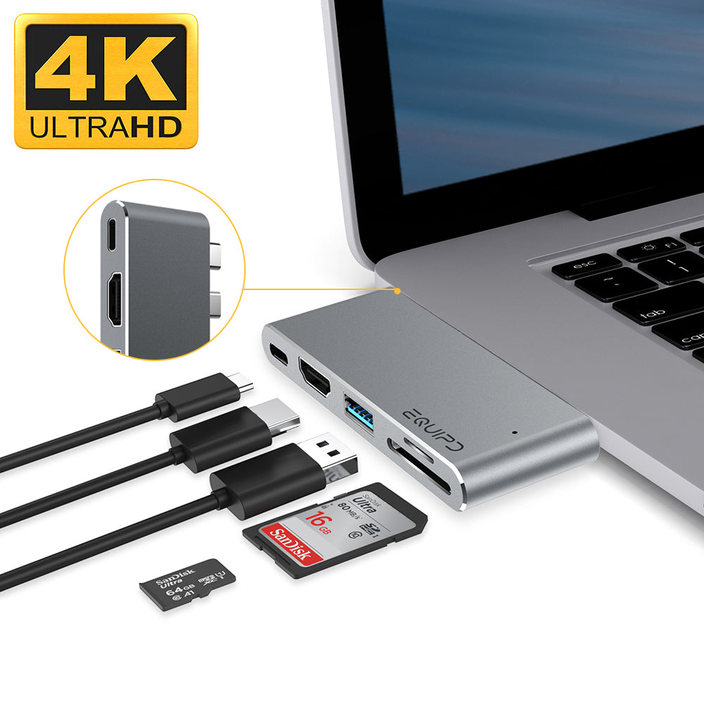 Type-C Pass-Through USB Hub with HDMI and Dual Card Reader – Digizone