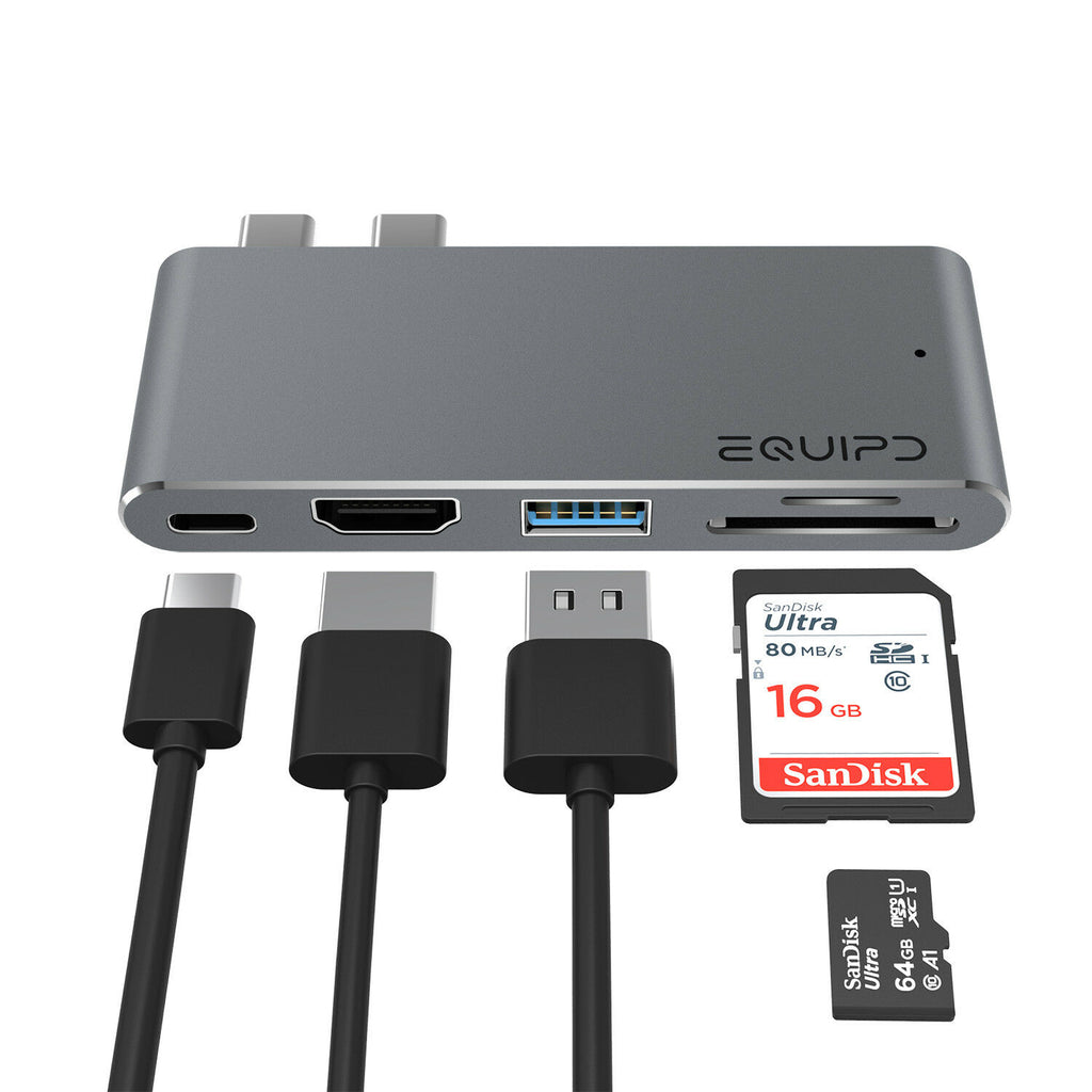 Type-C Pass-Through USB Hub with HDMI and Dual Card Reader – Digizone